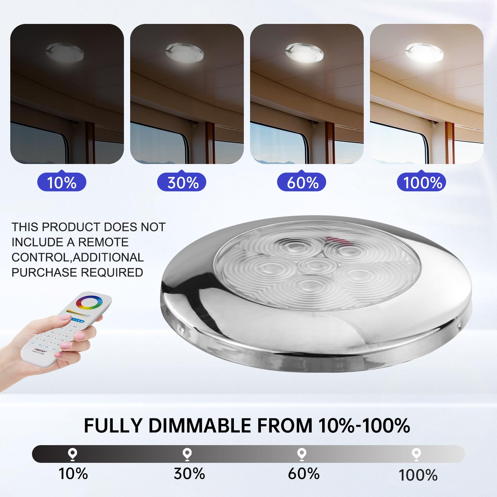 Snapklik.com : RGBW LED Boat Cabin Lights, Stainless Steel Marine Dome ...