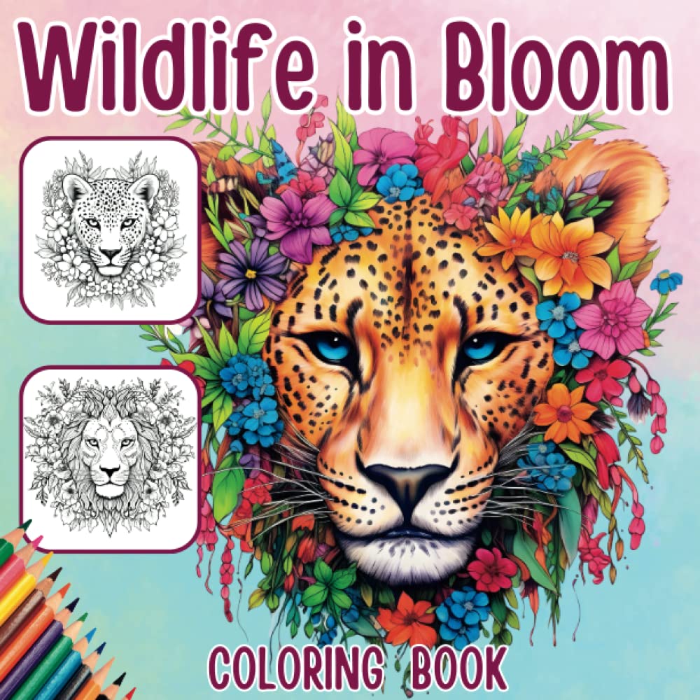 Amazon.com: Wildlife in Bloom Coloring Book For Adult and Teens: 50 ...