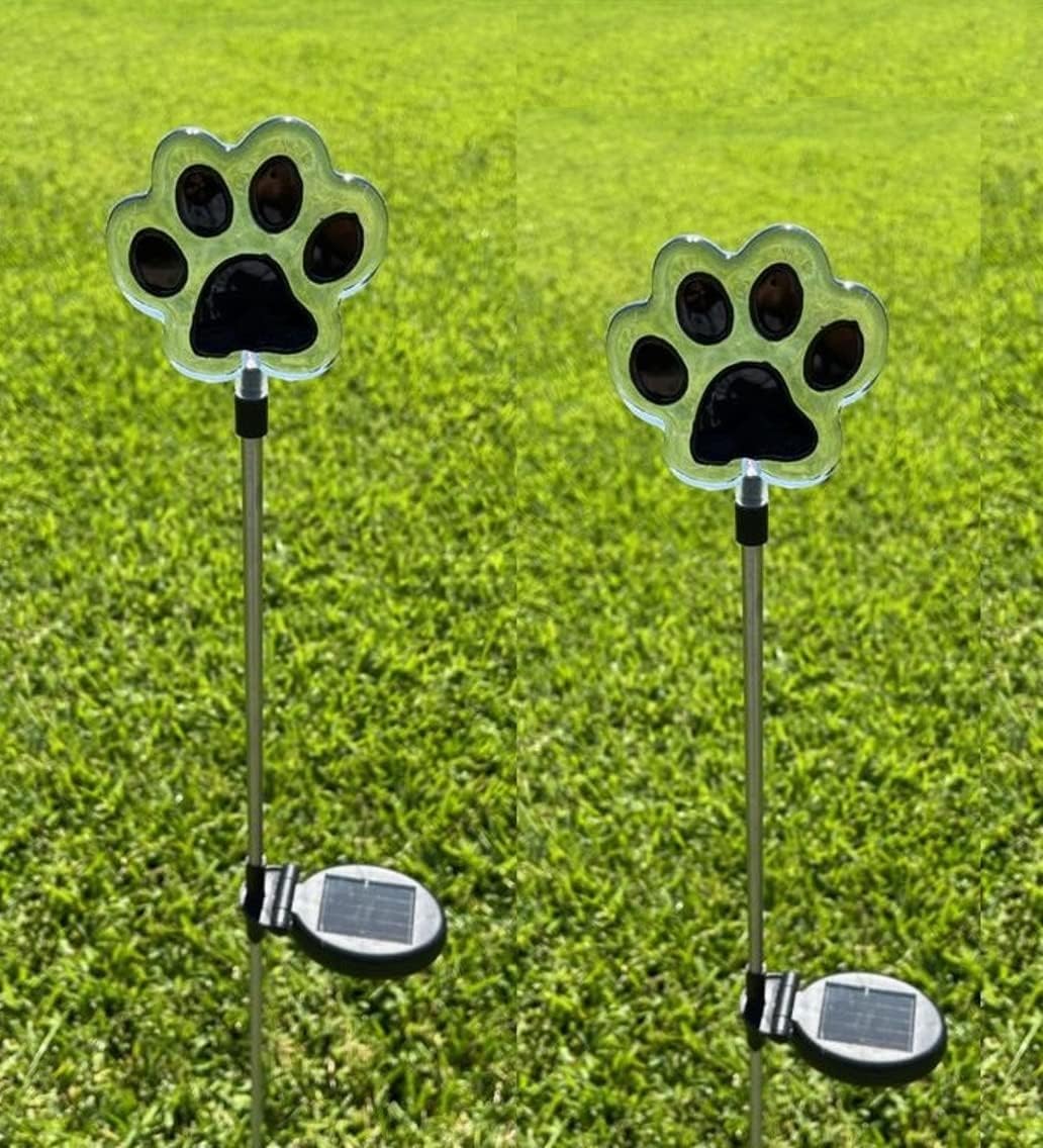 Starry Illuminate 2 PCS Solar Color Changing Puppy Paw Dog Paw Style ...