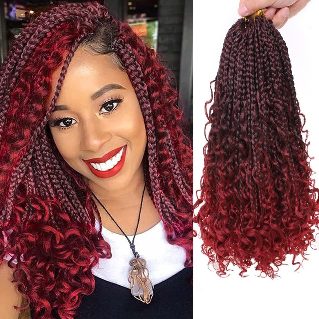 14 Inch Boho Box Braids 6 Packs Goddess Box Braids Crochet Hair Goddess ...