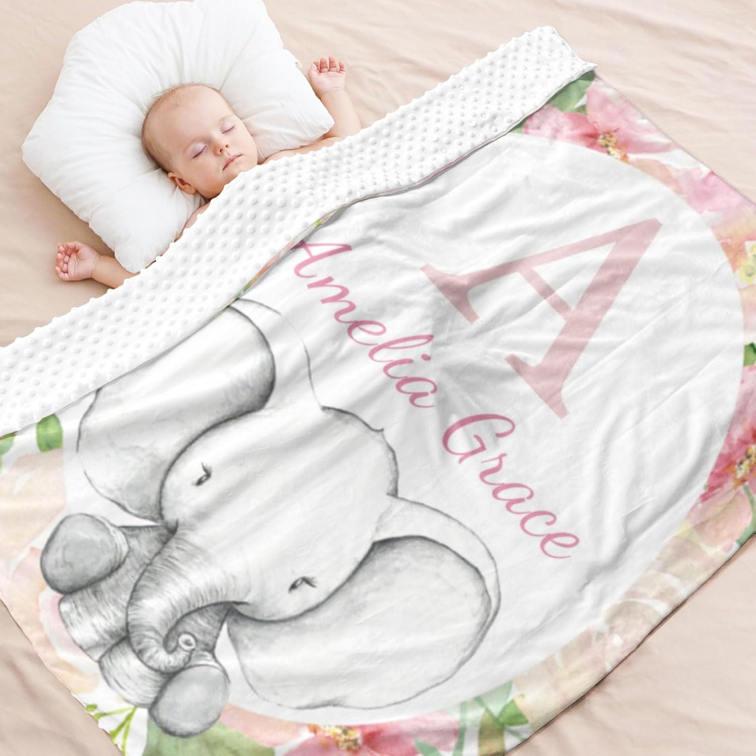 Amazon.com: YLumin Personalized Baby Blanket for Girls, Custom Baby ...