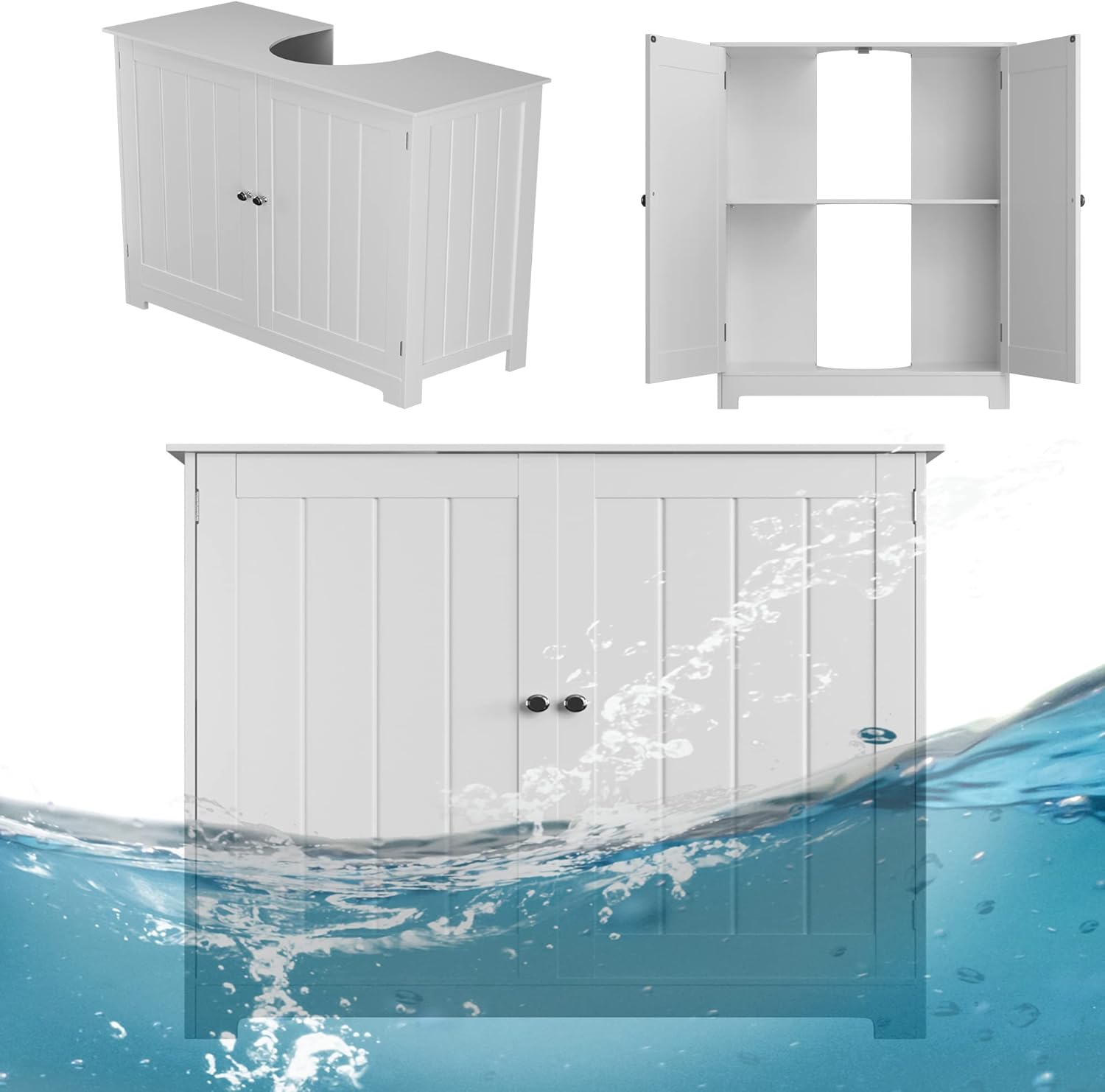 ANSIMIDA Under Sink Storage Cabinet, Vanity Unit, Under Basin Storage ...