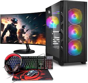 Basic Gaming Komplett PC Set, Ryzen 5 3400G 4X 3.70GHz, 16 GB DDR4 ...