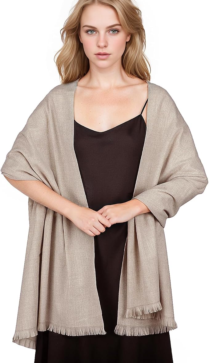 SWAT PANY Pashmina shawls and wraps for Evening Dresses Beige Scarf for ...