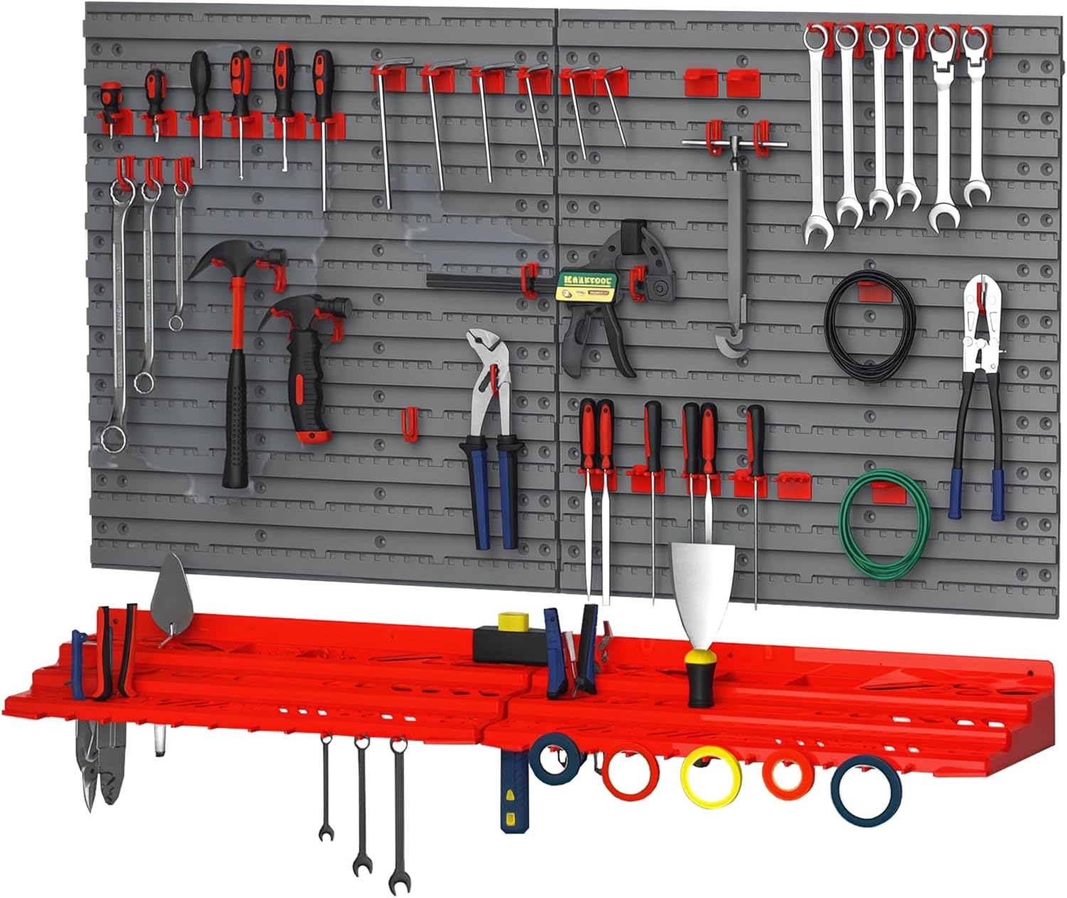 Amazon.com: DURHAND 54 Pieces Pegboard and Shelf Tool Organizer, Wall ...