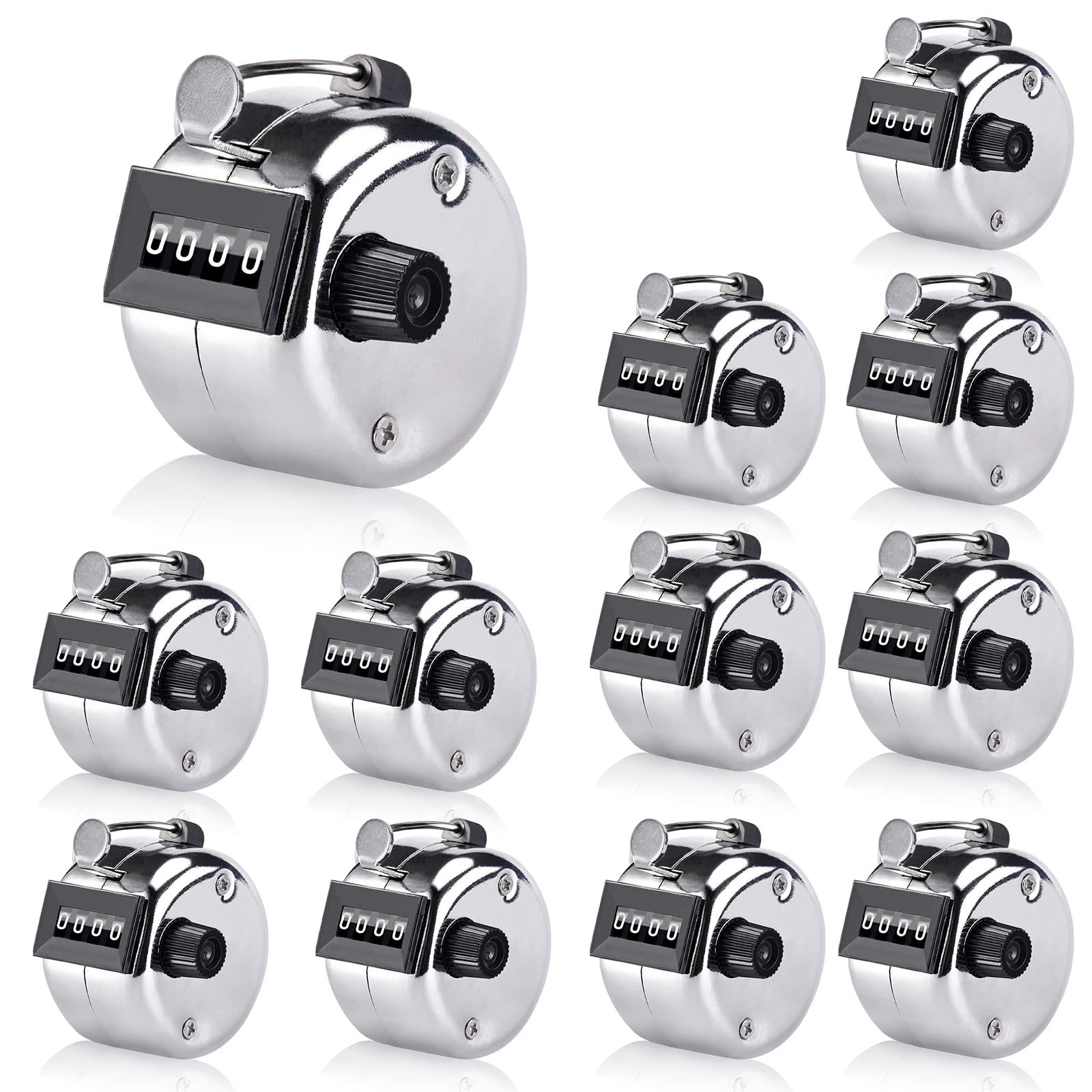12 Pack of Metal Hand Tally Counter,4-Digit Lap Counter Clicker, Manual ...