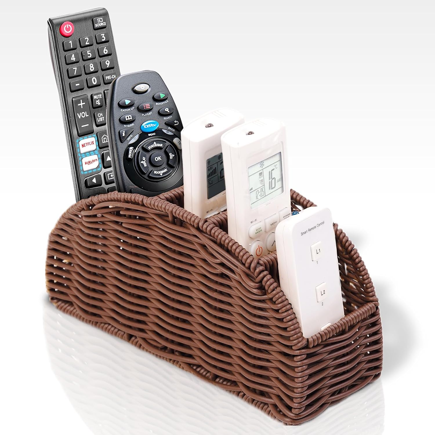 Amazon.com: 5-Compartment Remote Control Holder – Synthetic Rattan ...