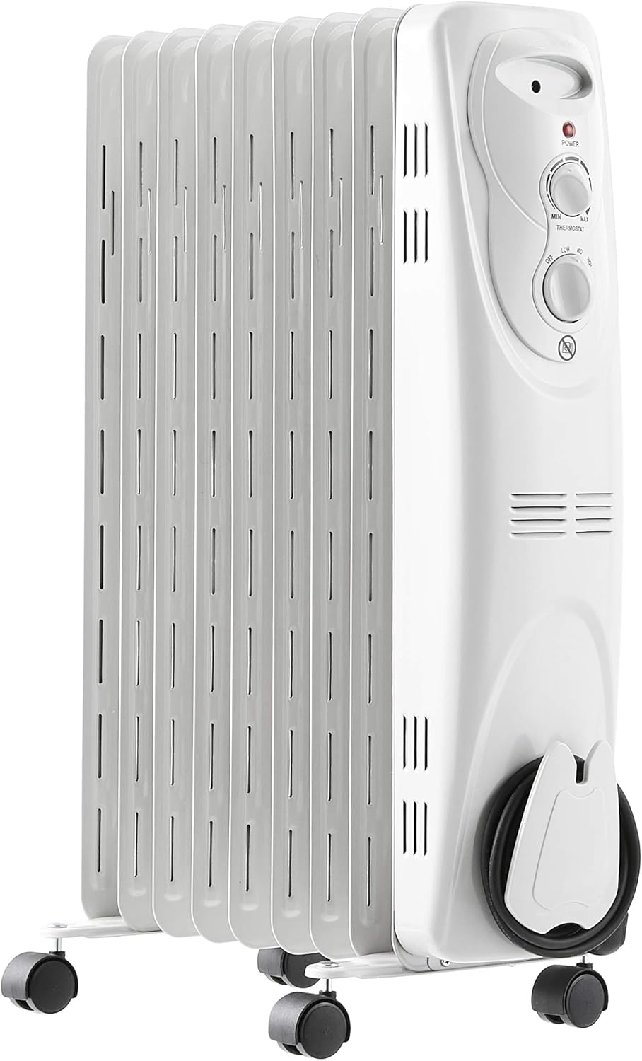 Amazon Basics Oil Filled Portable Radiator Heater, 9 Fins and 3 Heat ...