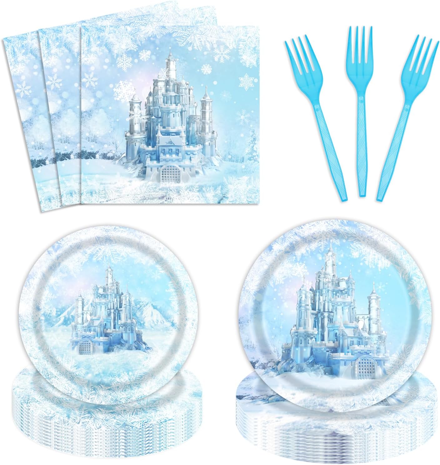 Amazon.com: durony 145 Pieces Frozen Birthday Party Supplies Disposable ...