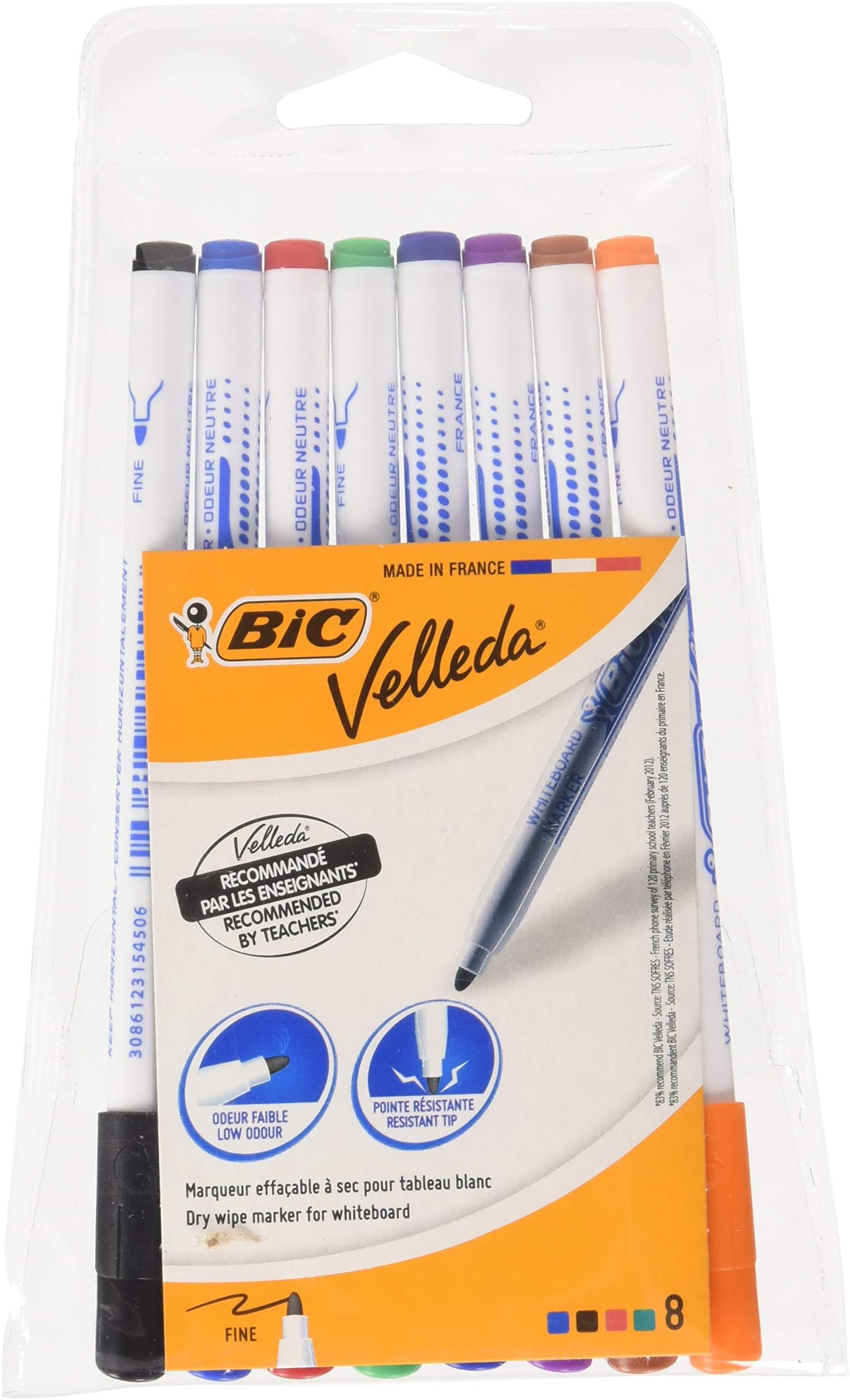 Bic Velleda 1721 Whiteboard Pens Fine Bullet Nib - Assorted Colours ...