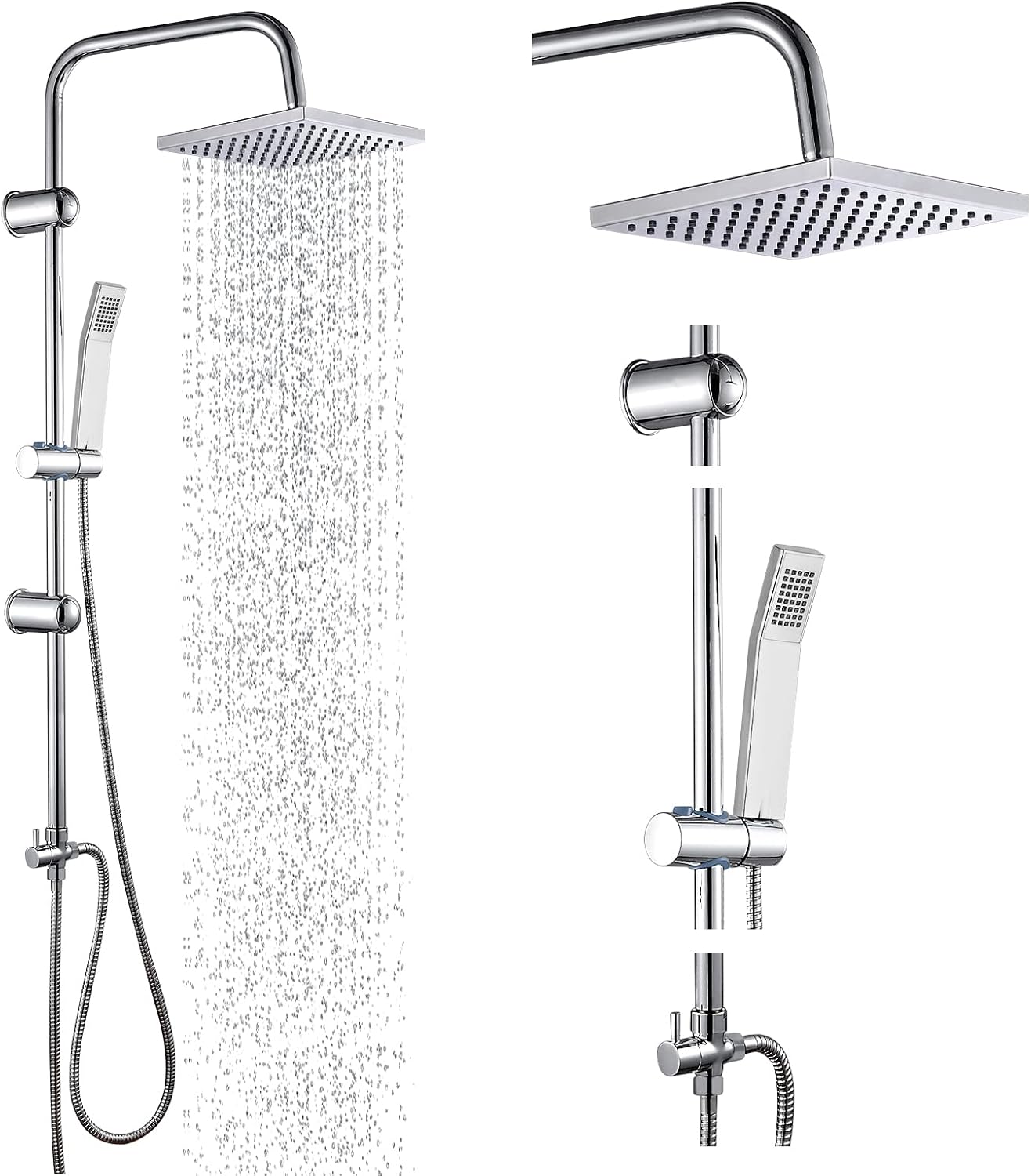 Bathroom Thermostatic Shower Mixer Set, Handheld Shower and with ...