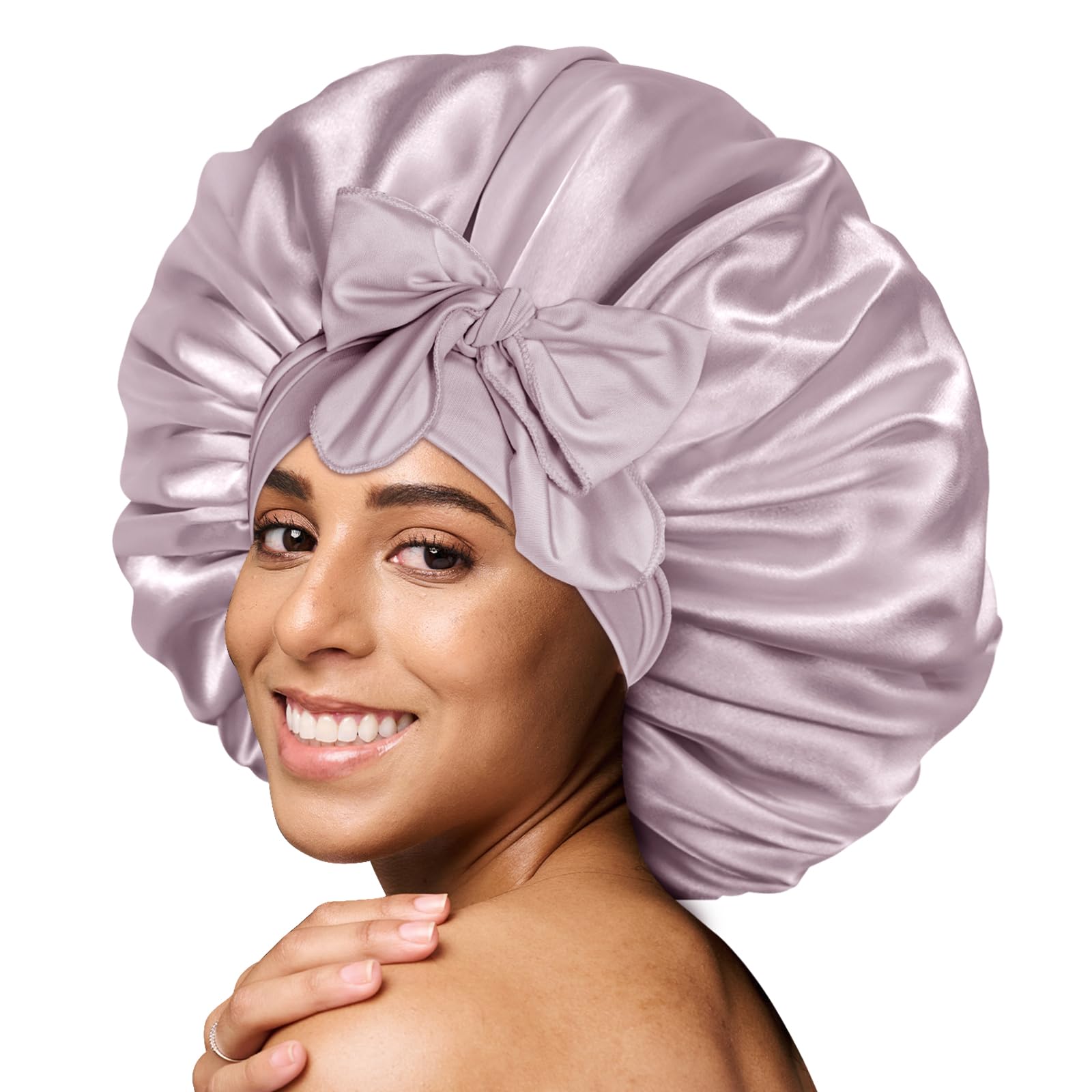 Amazon.com : BONNET QUEEN Large Satin Bonnet Silk Bonnet for Sleeping ...