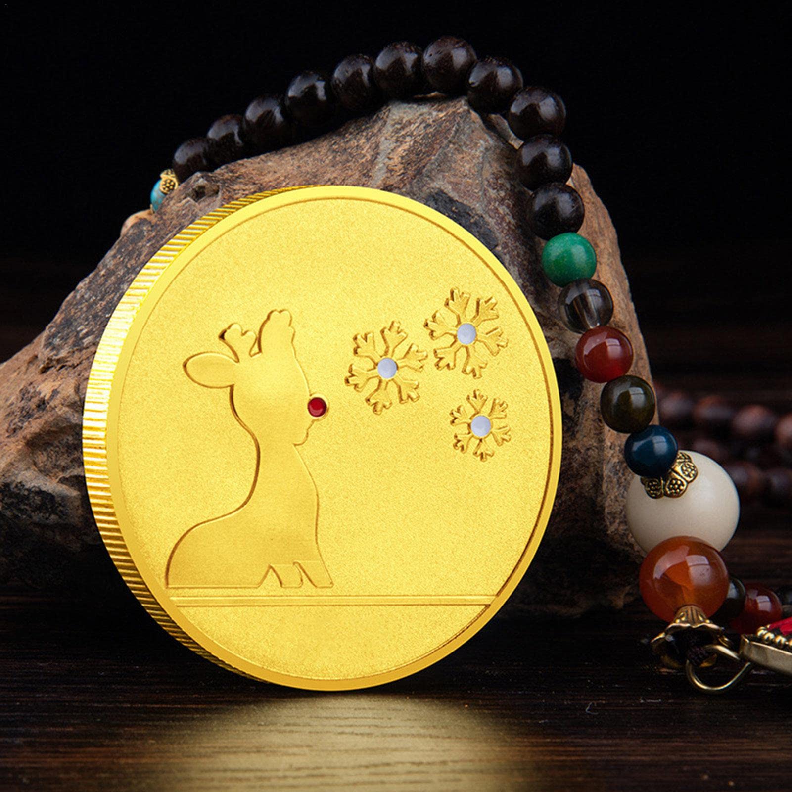 Santa Claus Coin Christmas Reindeer Reward Coin - Festive Collectible ...