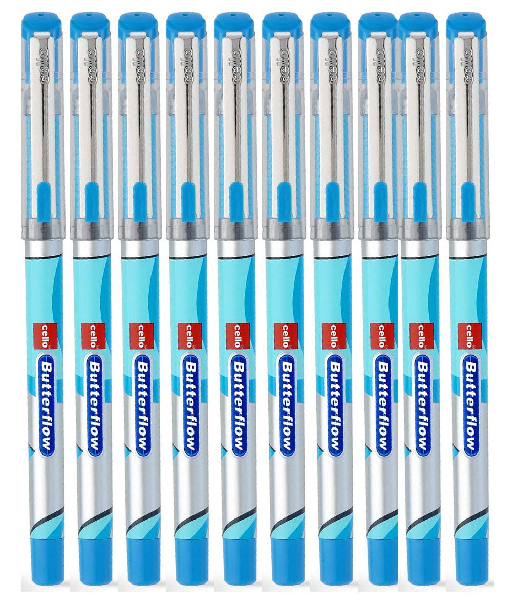 Buy pens Cello Butterflow Simply Blue Ball Pack of 10 Online at ...