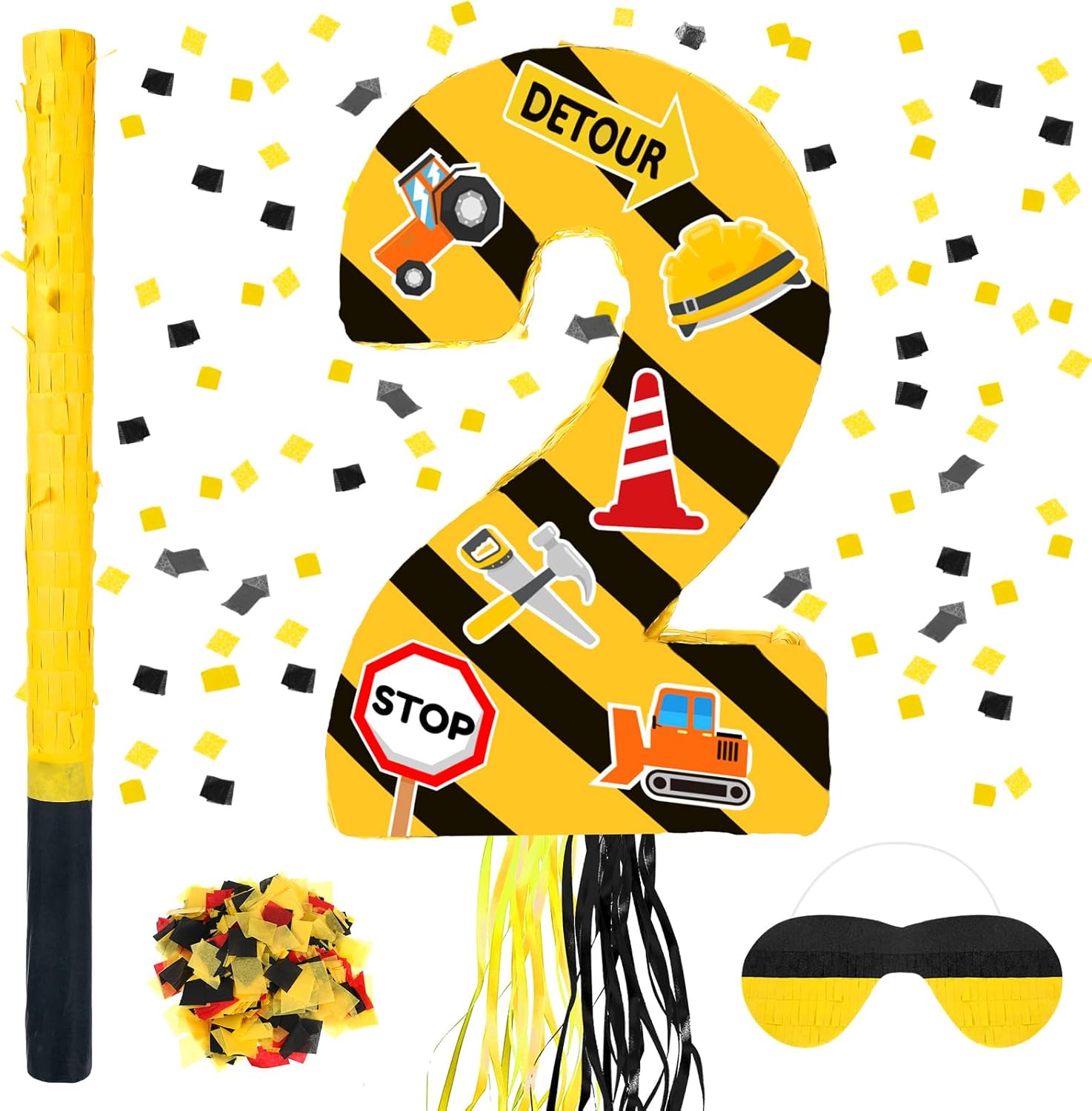 Amazon.com: Ferraycle Construction Truck Pinata for Boys Excavator Dart ...