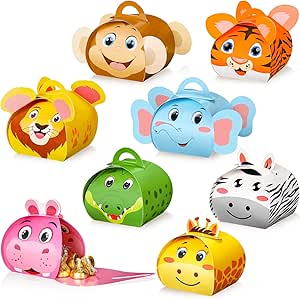 Amazon.com: TaoBary 40 Pack Jungle Safari Animals Party Favor Boxes ...