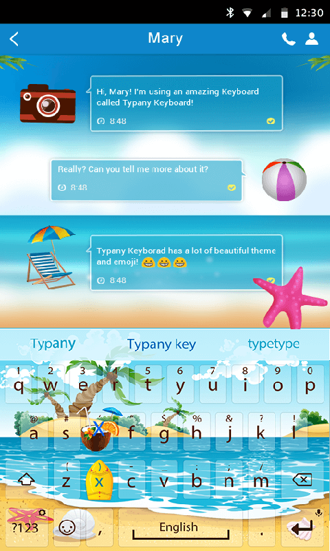 Hawaii Beach Theme&Emoji Keyboard-Amazonアプリストアのアプリ