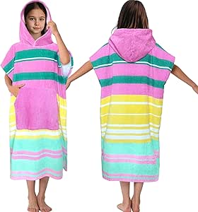Amazon.com: Hooded Towel Robe for Girl Teens (8-14 Years,36"X26 ...