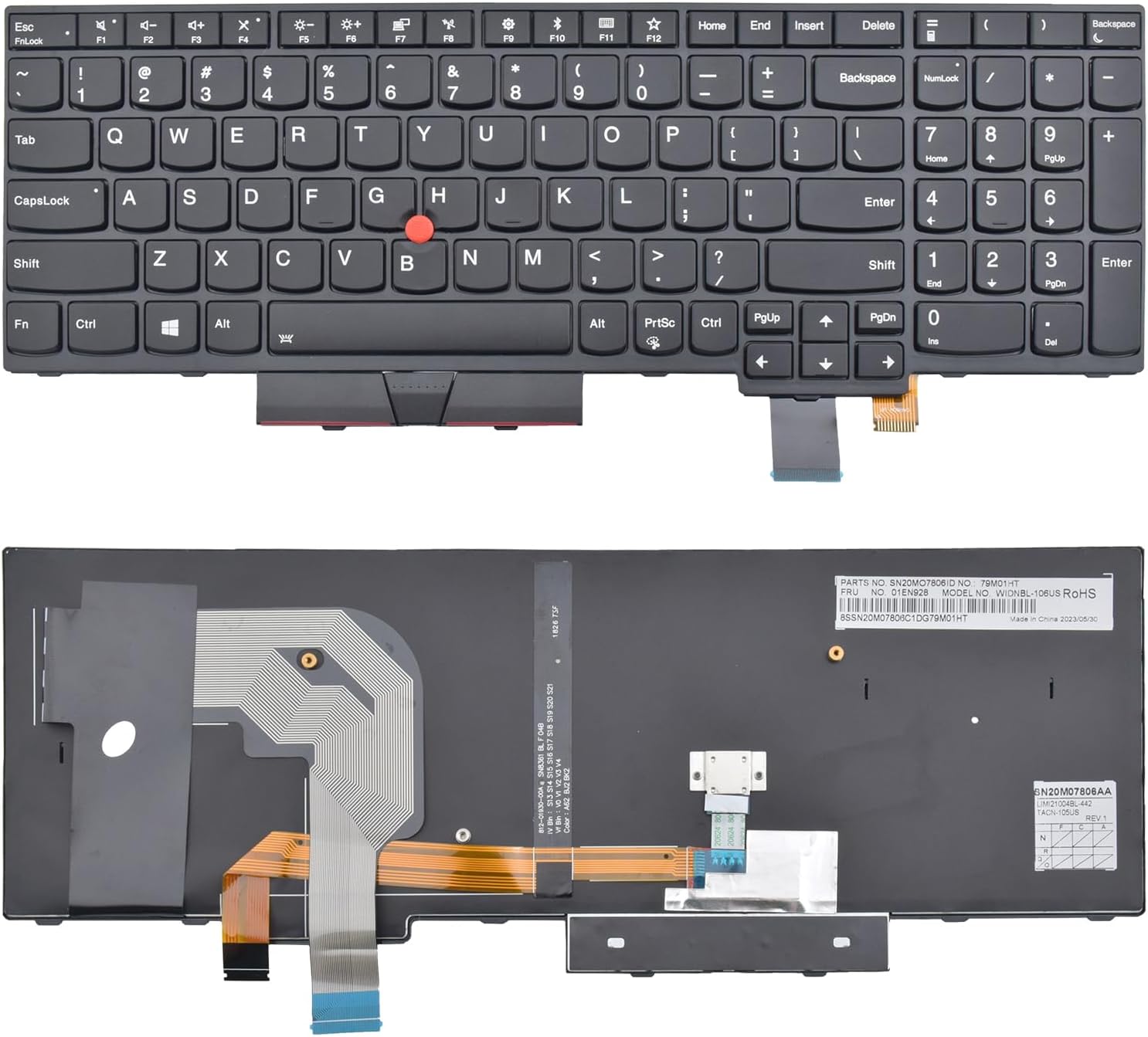 Amazon.com: SUNMALL Replacement Keyboard Compatible with Lenovo IBM ...