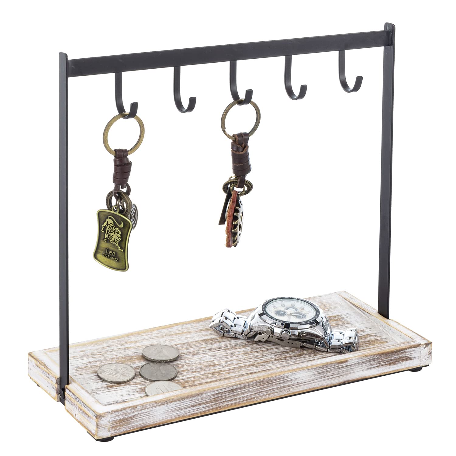 Amazon.com: MyGift Black Metal Entryway Key Holder with 5 Hooks and ...