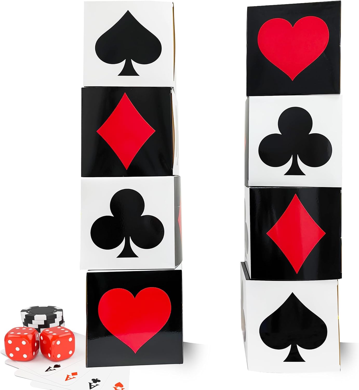 Amazon.com: 8Pcs Casino Party Boxes 8 x 8 x 8 Inch Casino Theme Party ...