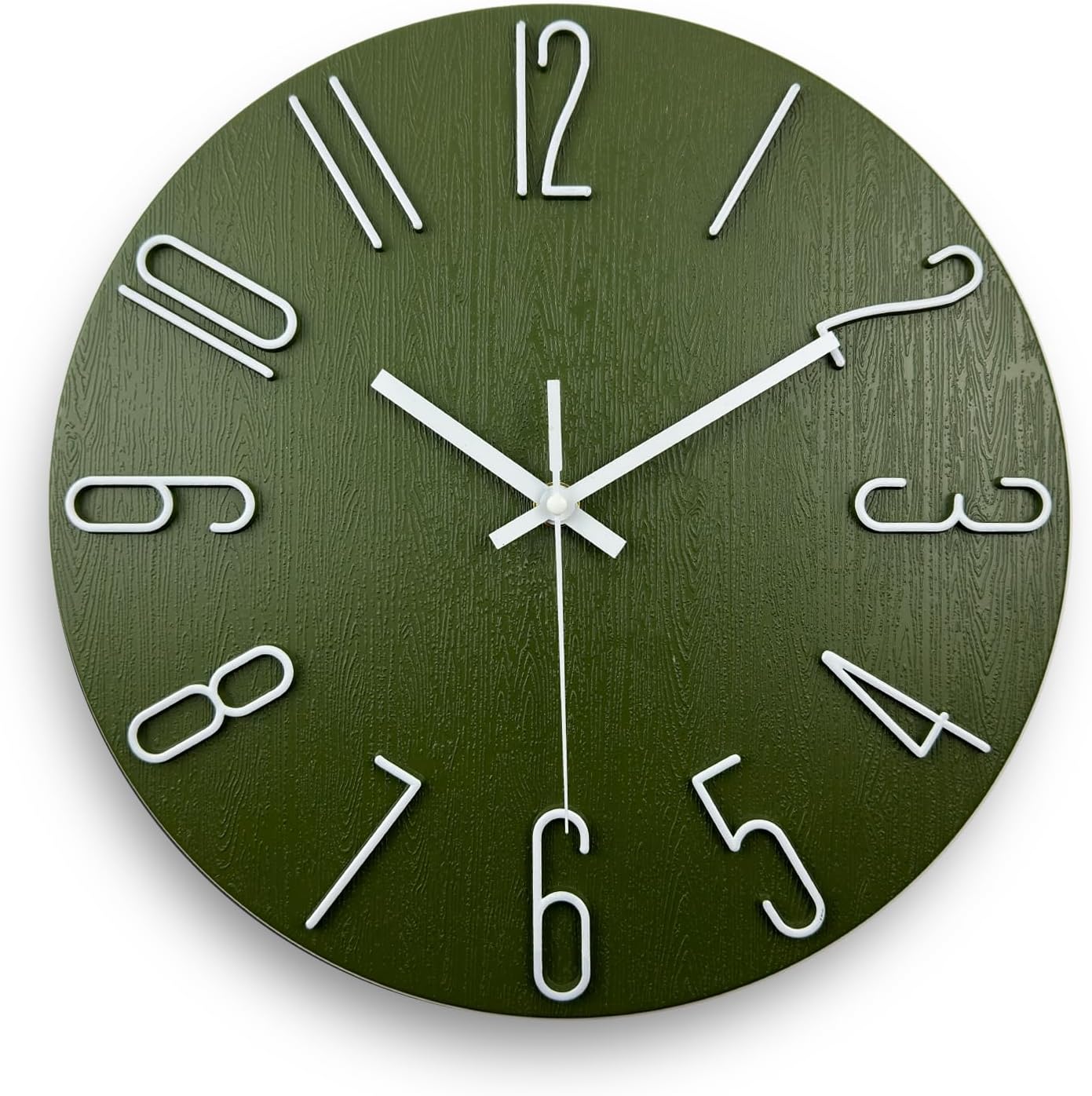 Amazon.com: Kuroseha Sage Green Colour Wall Clock - 10 Inch Silent Non ...