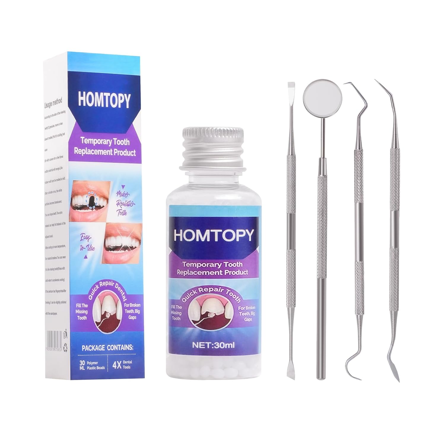 Amazon.com: DIY Temporary Tooth Repair Kit - Heat Fit Beads for Missing ...
