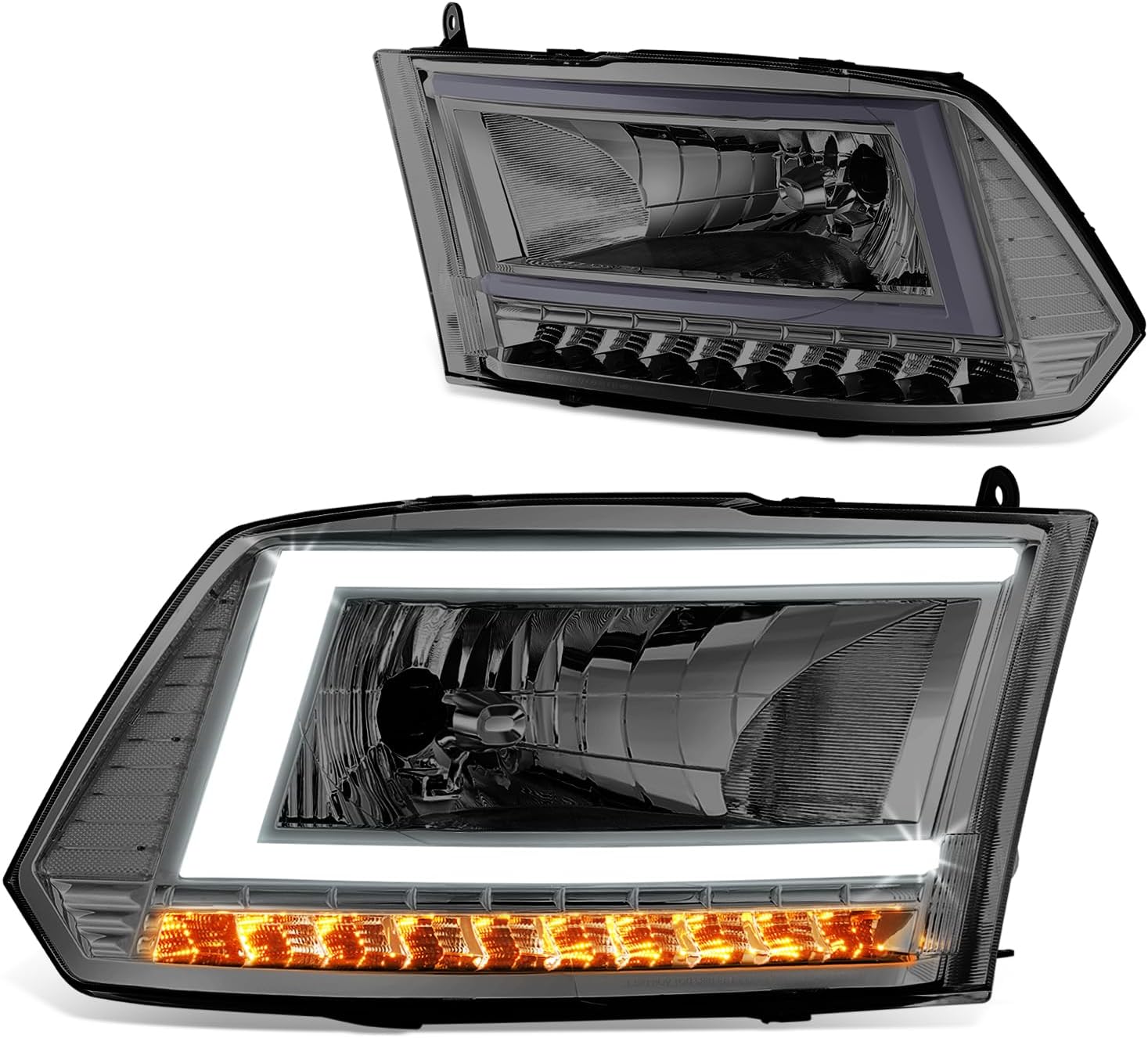 Amazon.com: DNA MOTORING Pair of C Pattern 3D Light Bar Headlights ...