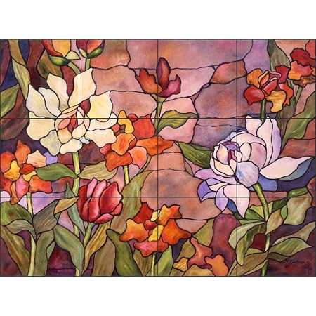 Amazon.com: Southwest Tile Backsplash Desert Flowers by Susan Libby ...