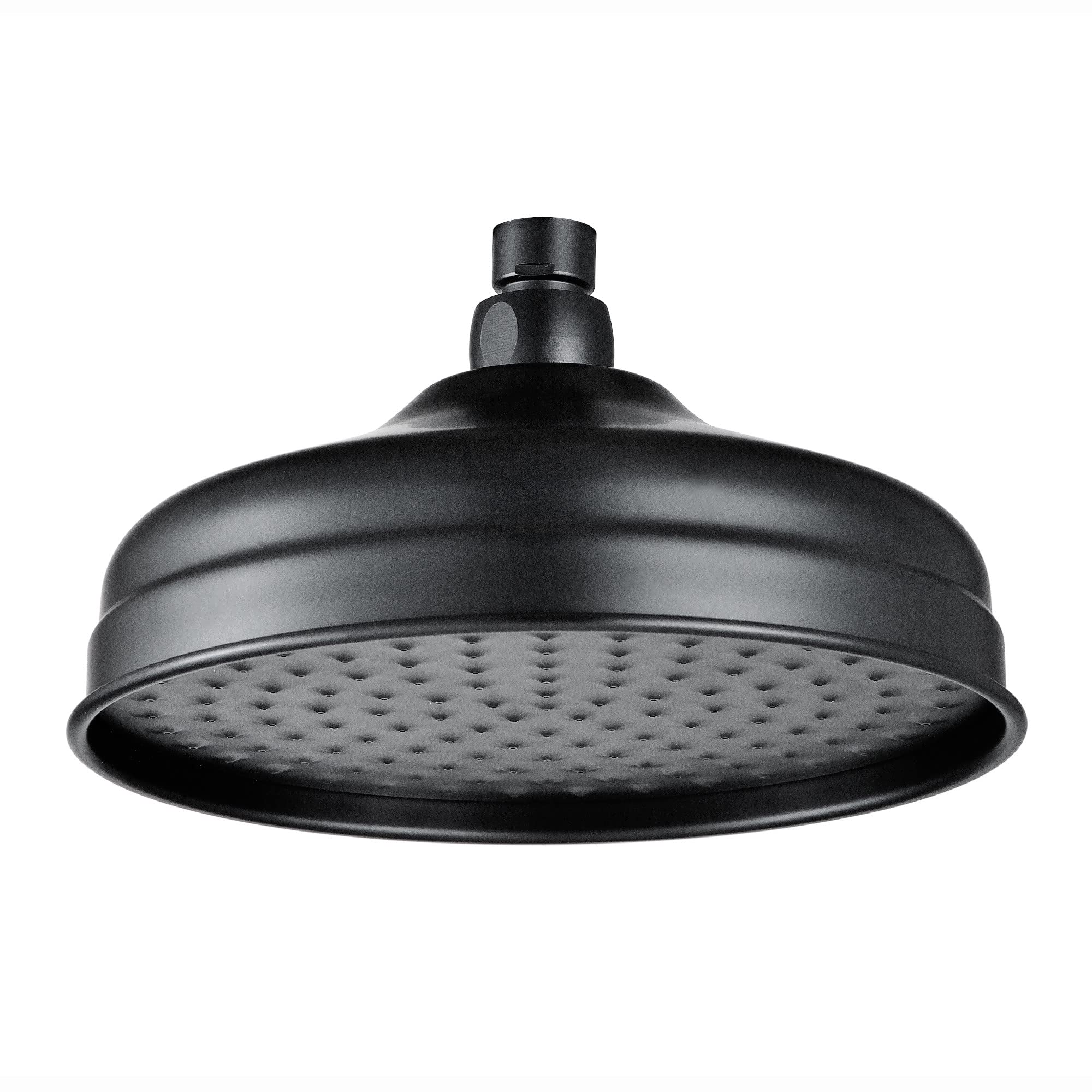 ENKI, R44, 200mm Traditional Fixed Large Shower Head Black, Solid Brass ...
