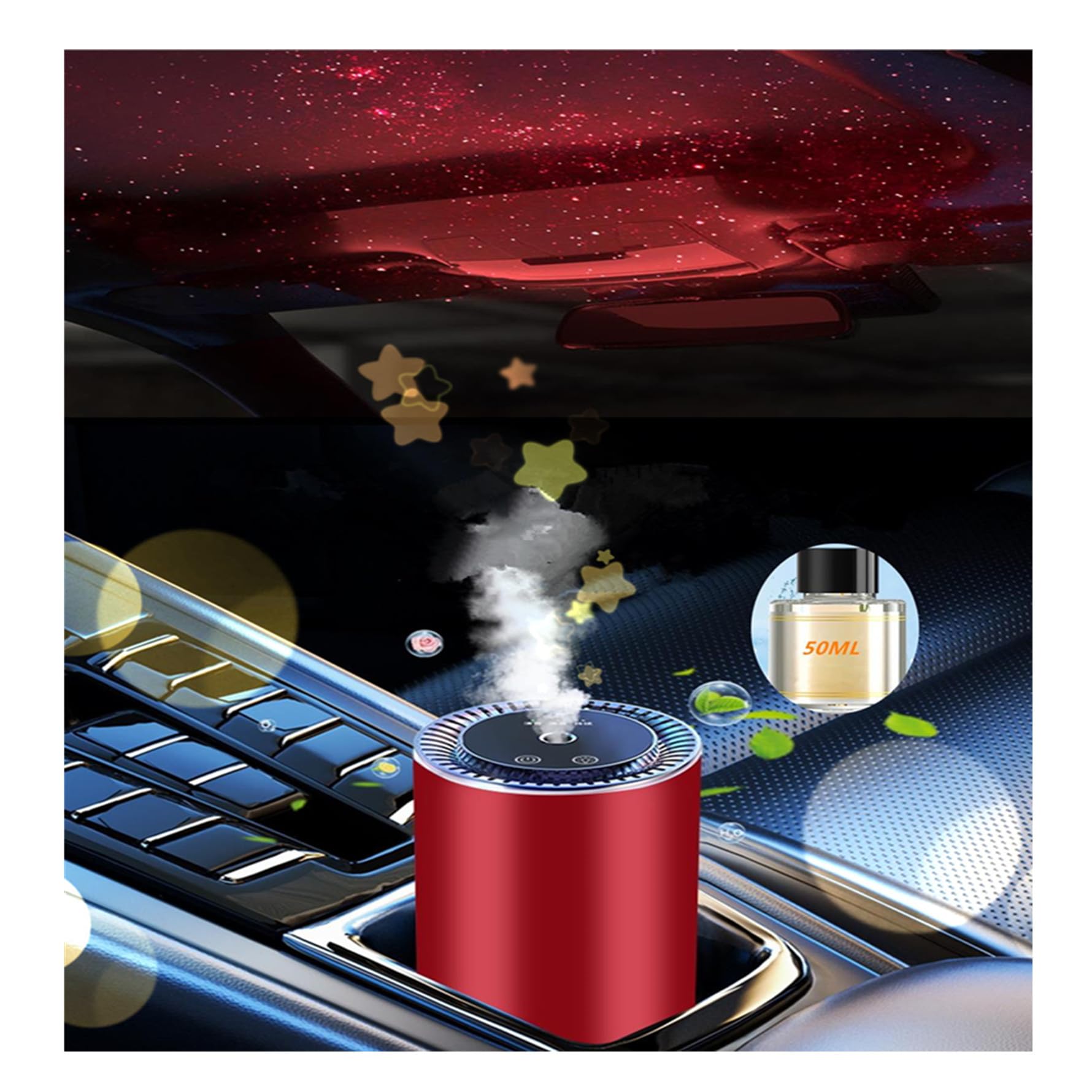 Smart Car Air Fresheners Car Diffuser with Red Fashion Starry Sky 50ml ...