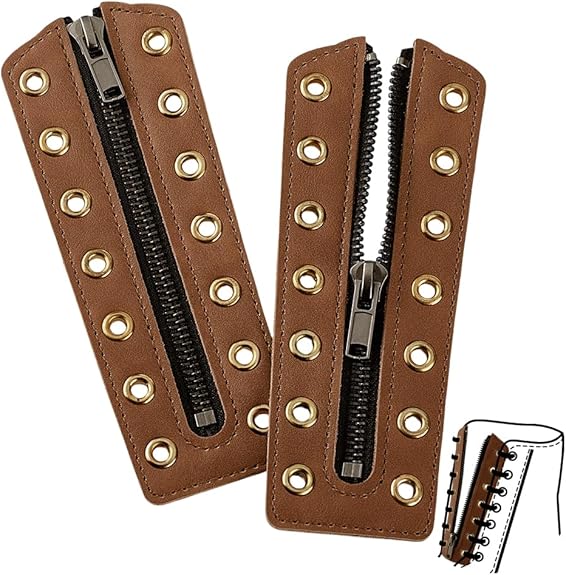 Amazon.com: PH PandaHall 2pcs Leather Lace-In Boot Zipper Inserts 6.3x2 ...