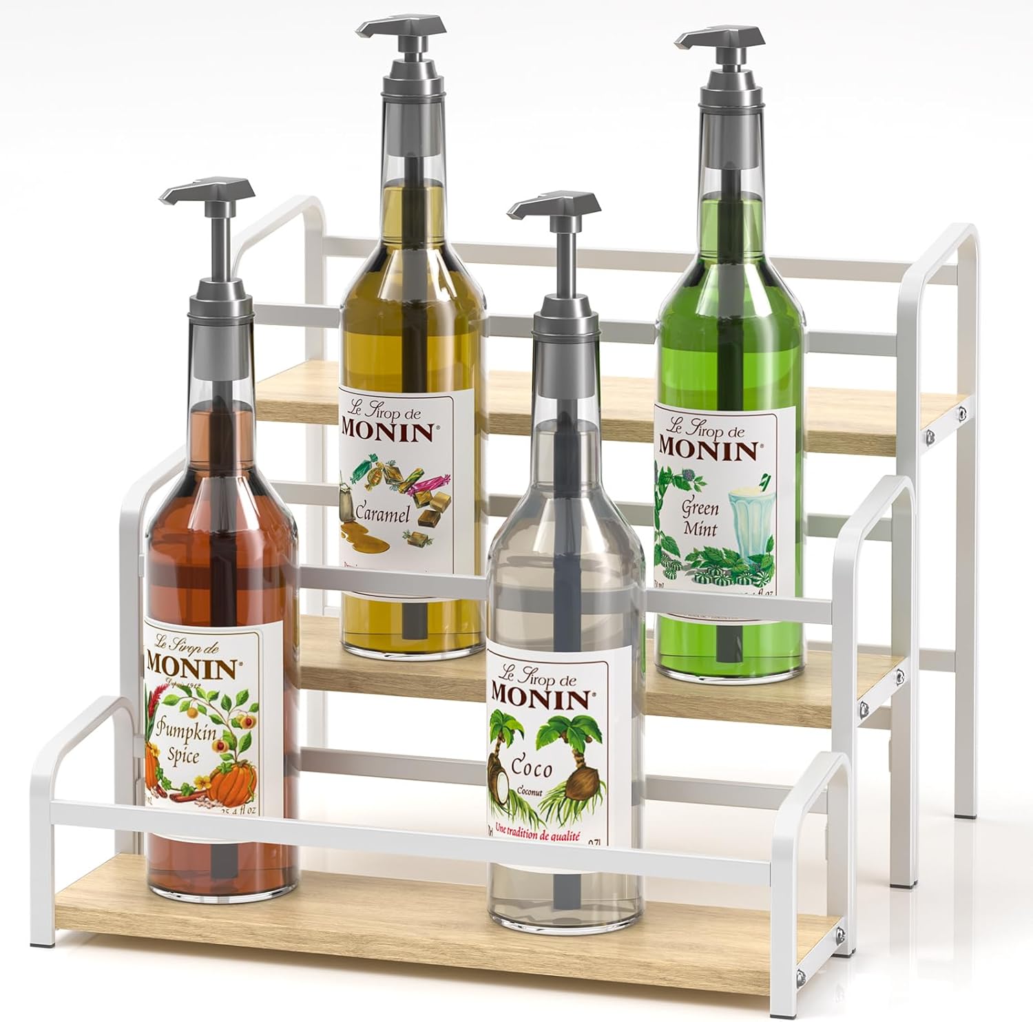 Amazon.com: Coffee Syrup Organizer 3-Tier, 12 Bottles Capacity Syrup ...