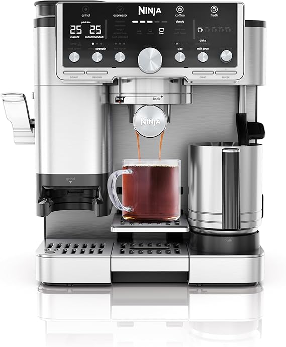 Ninja Luxe Pro 3-in-1 Coffee Machine, Latte, Cappuccino, Cold Brew ...