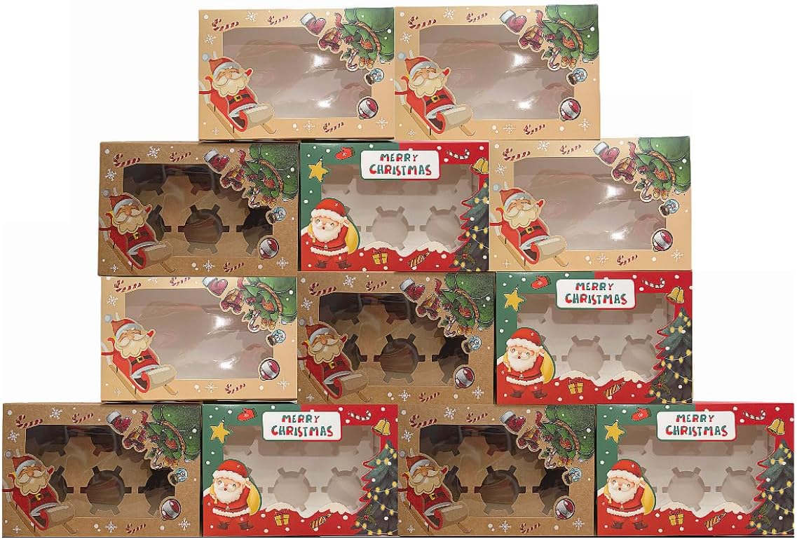 Amazon.com: 24 Pack Huge Christmas Cookie Boxes with Window, 24x15.5x7 ...