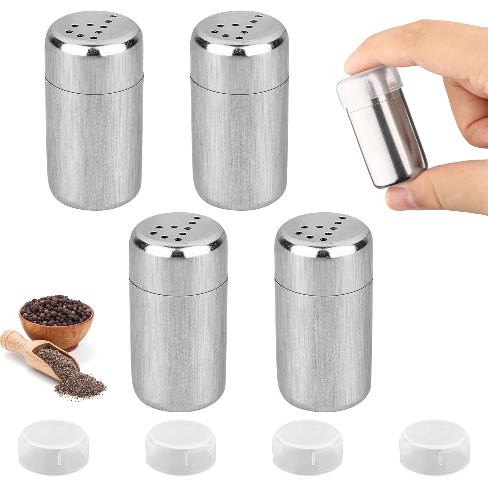 4 Stück Mini Salzstreuer, 5ml salzstreuer klein mit Deckel ...
