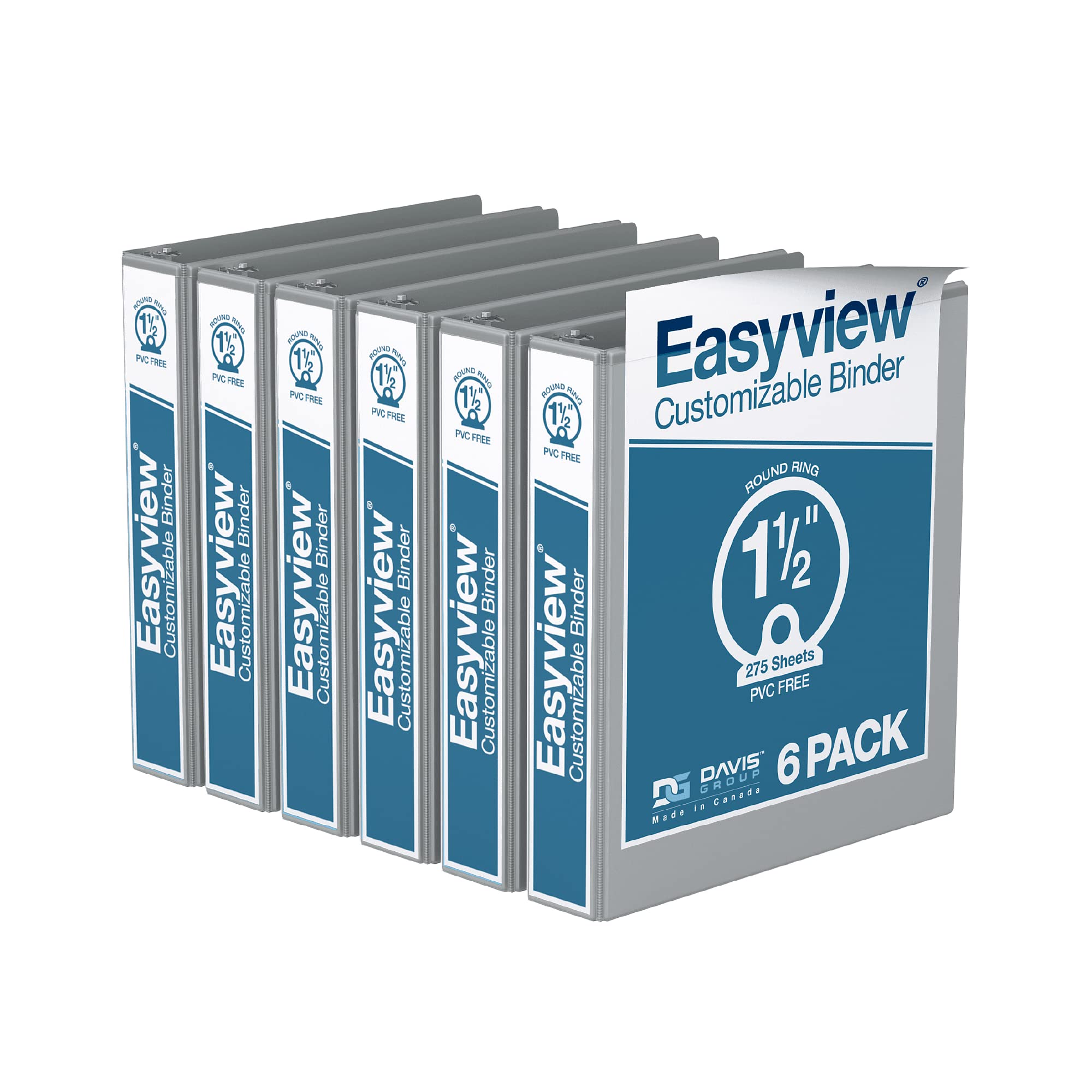 Amazon.com : EasyView Premium 1.5-Inch Binders with Clear-View Covers ...