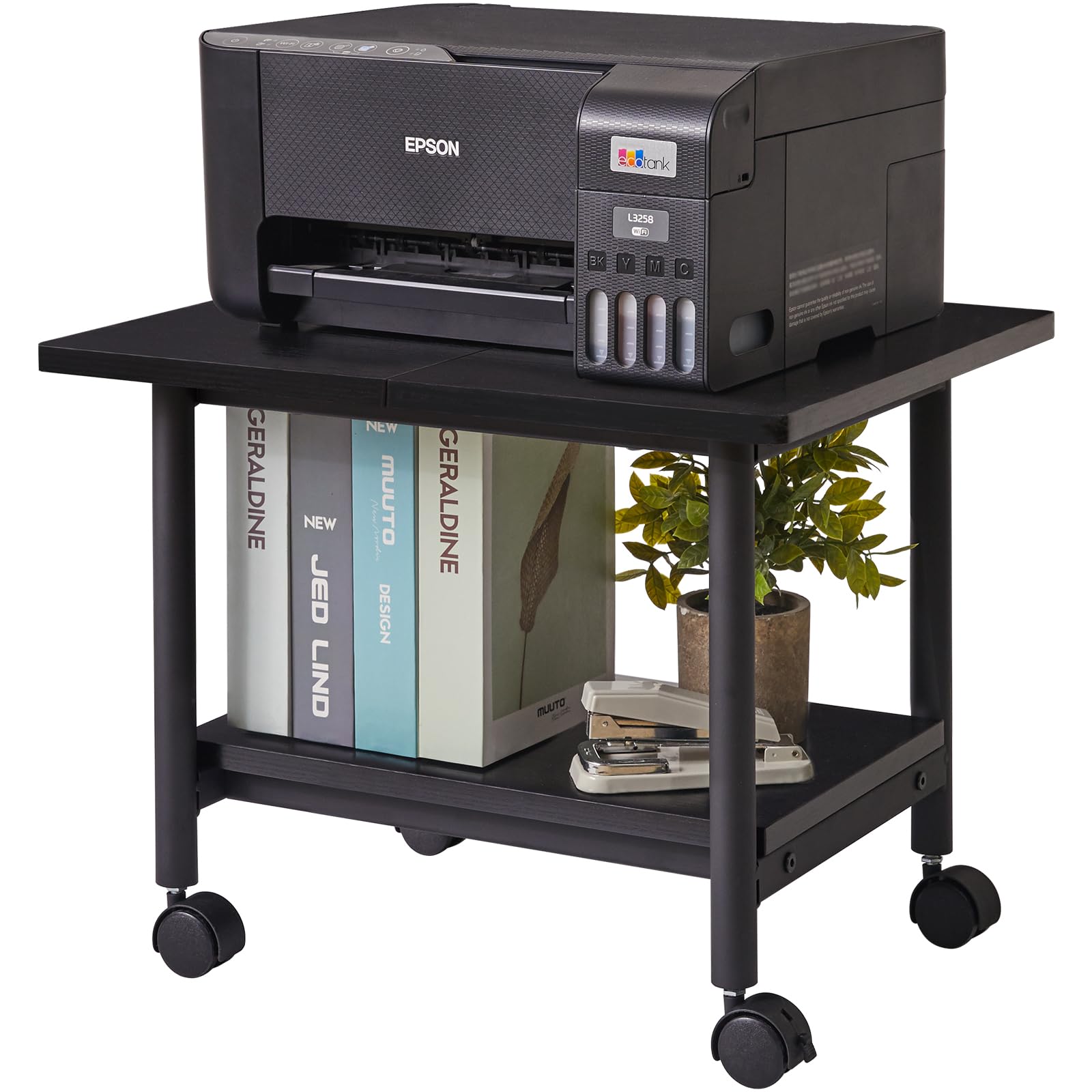 Snapklik.com : Under Desk Printer Stand, 2-Tier Industrial Printer Cart ...