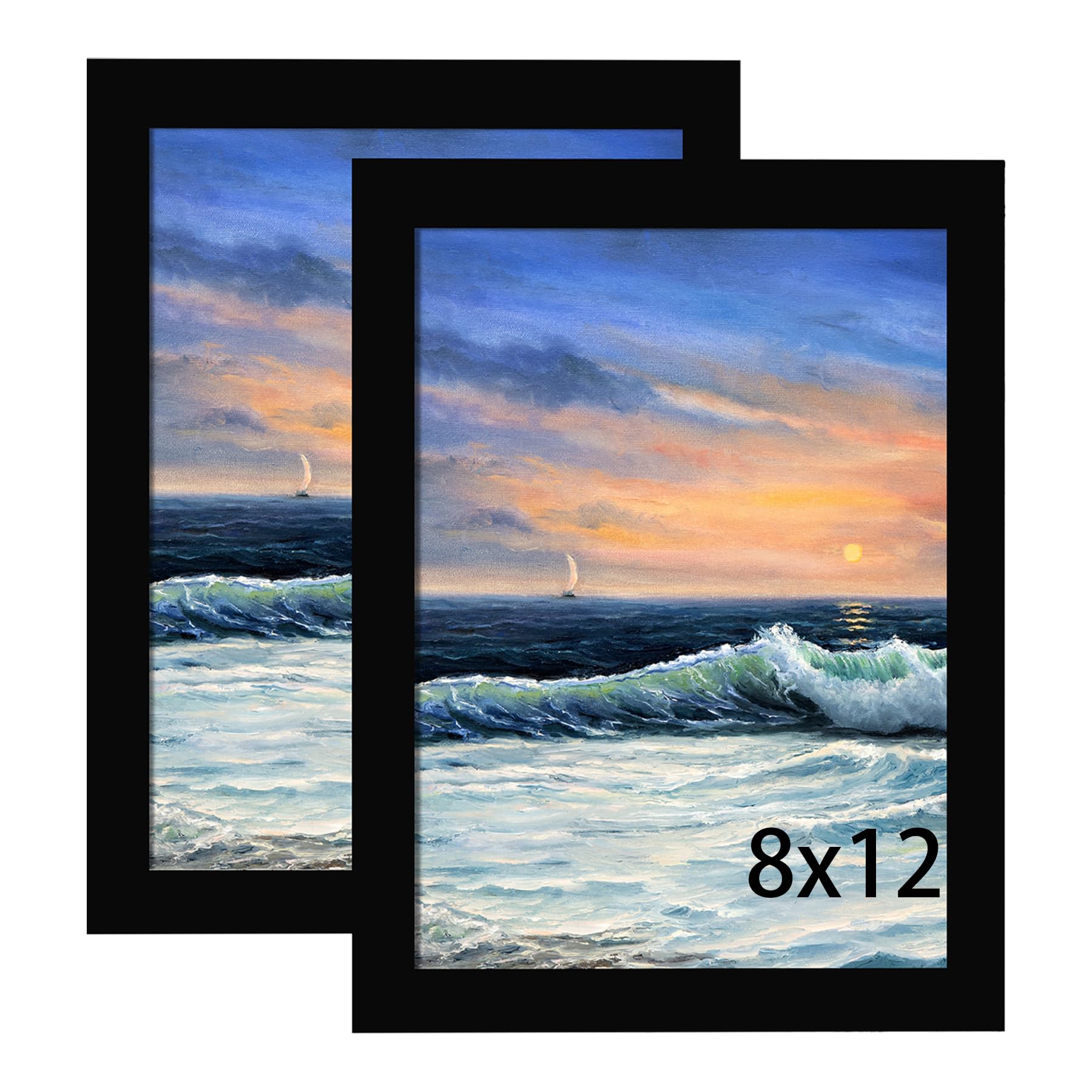 Amazon.com - LUCKYLIFE 8x12 Picture Frame Black for Wall Mounting ...