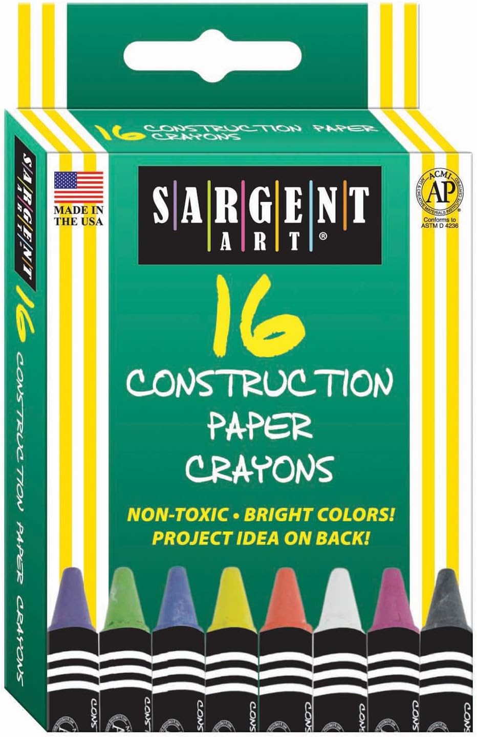Amazon.com: Sargent Art 35-0537 16-Count Construction Paper Crayon