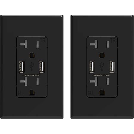 Leviton T5833-E 20-Amp Type-C USB Charger/Tamper Resistant Receptacle ...