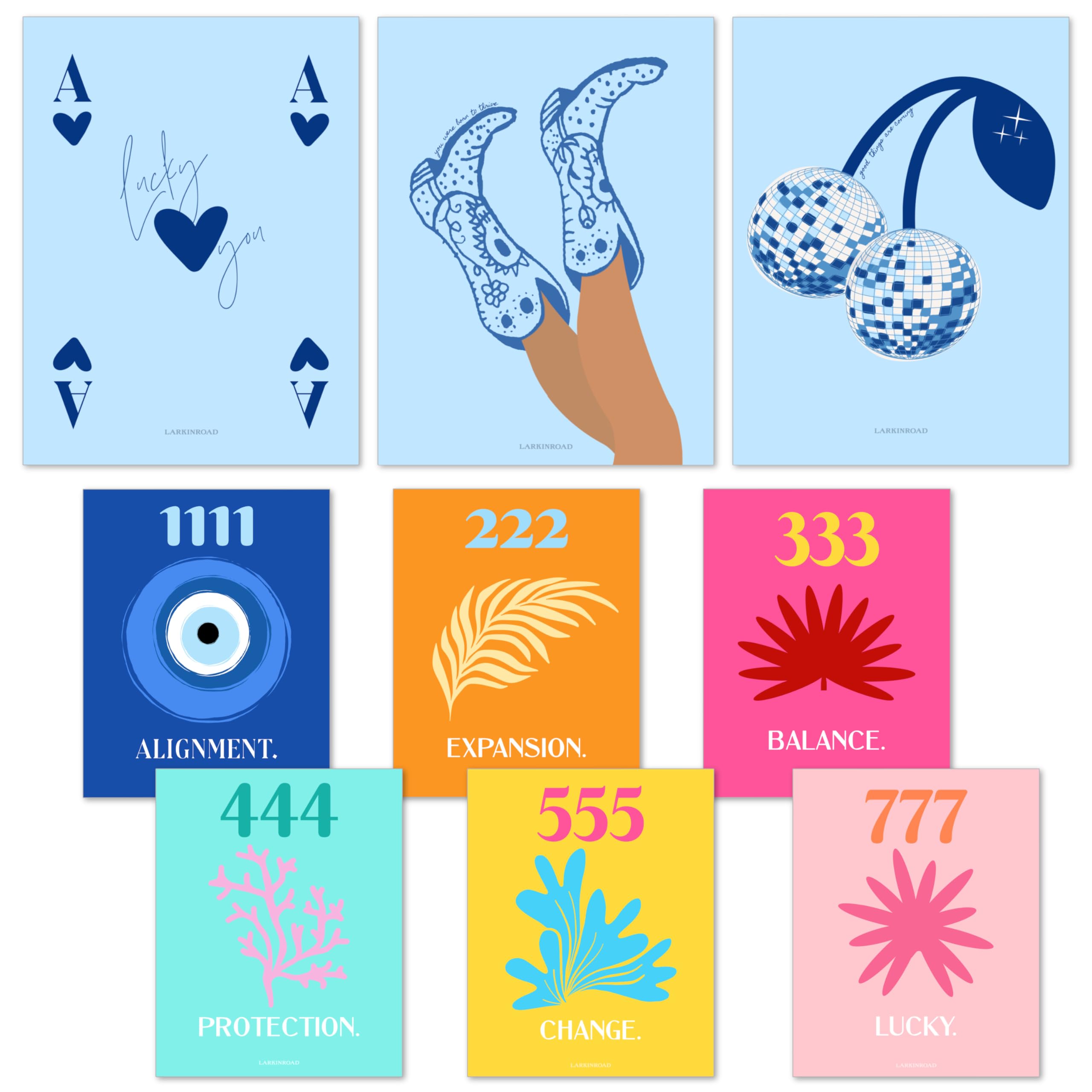 Amazon.com: LARKINROAD: Aesthetic Posters that Pop! 9-Piece Gallery ...