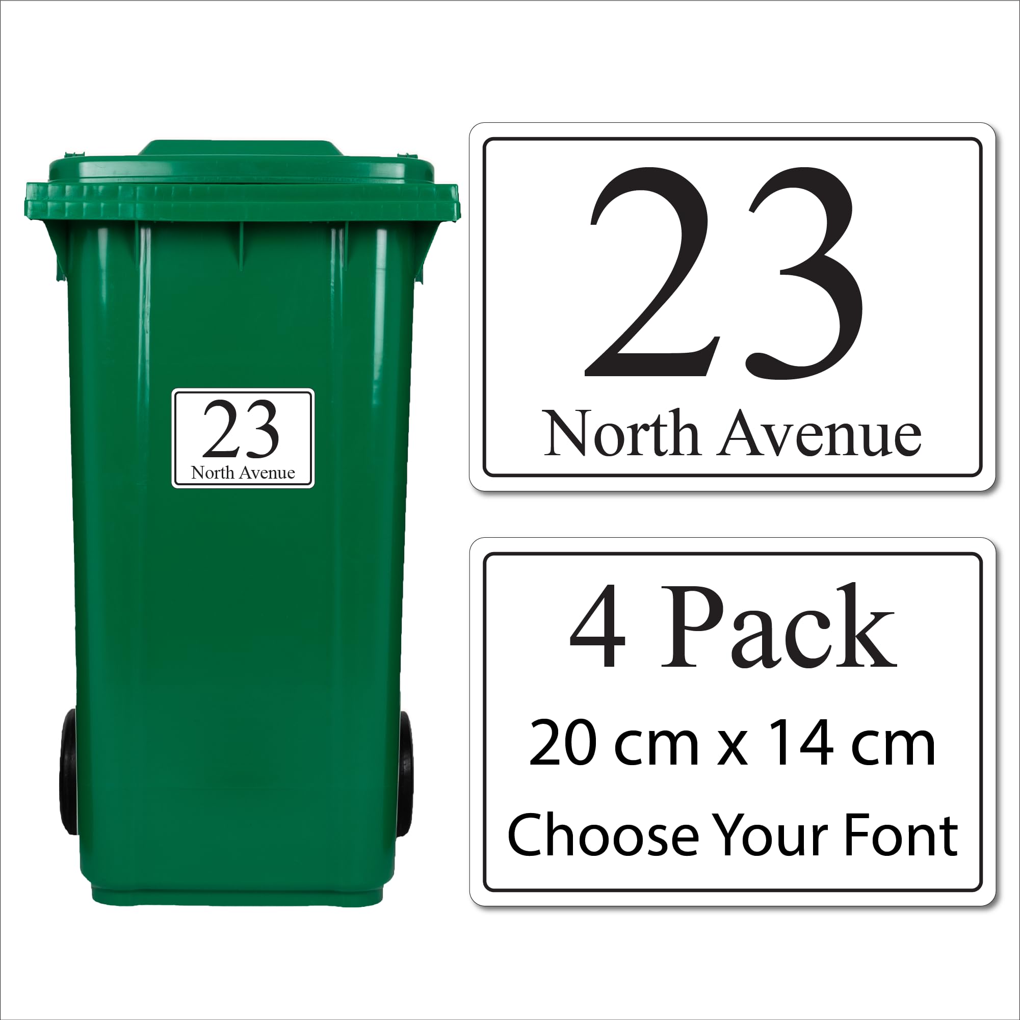 Custom Wheely Bin Numbers | Sticky House Name Number Vinyl Stickers ...