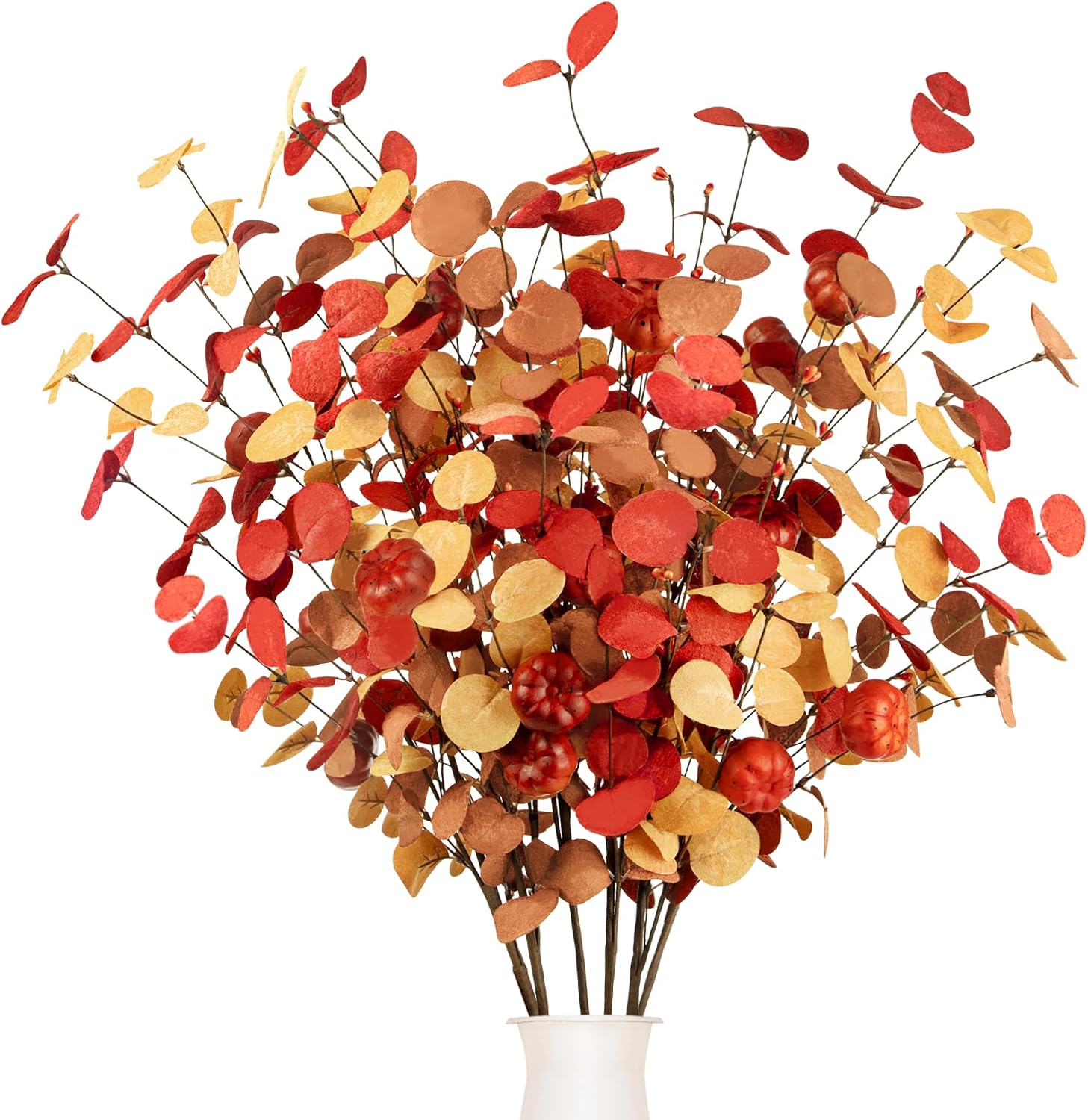 Amazon.com: 6 Pcs Fall Eucalyptus Stems 32"/80cm Tall Fall Flowers ...