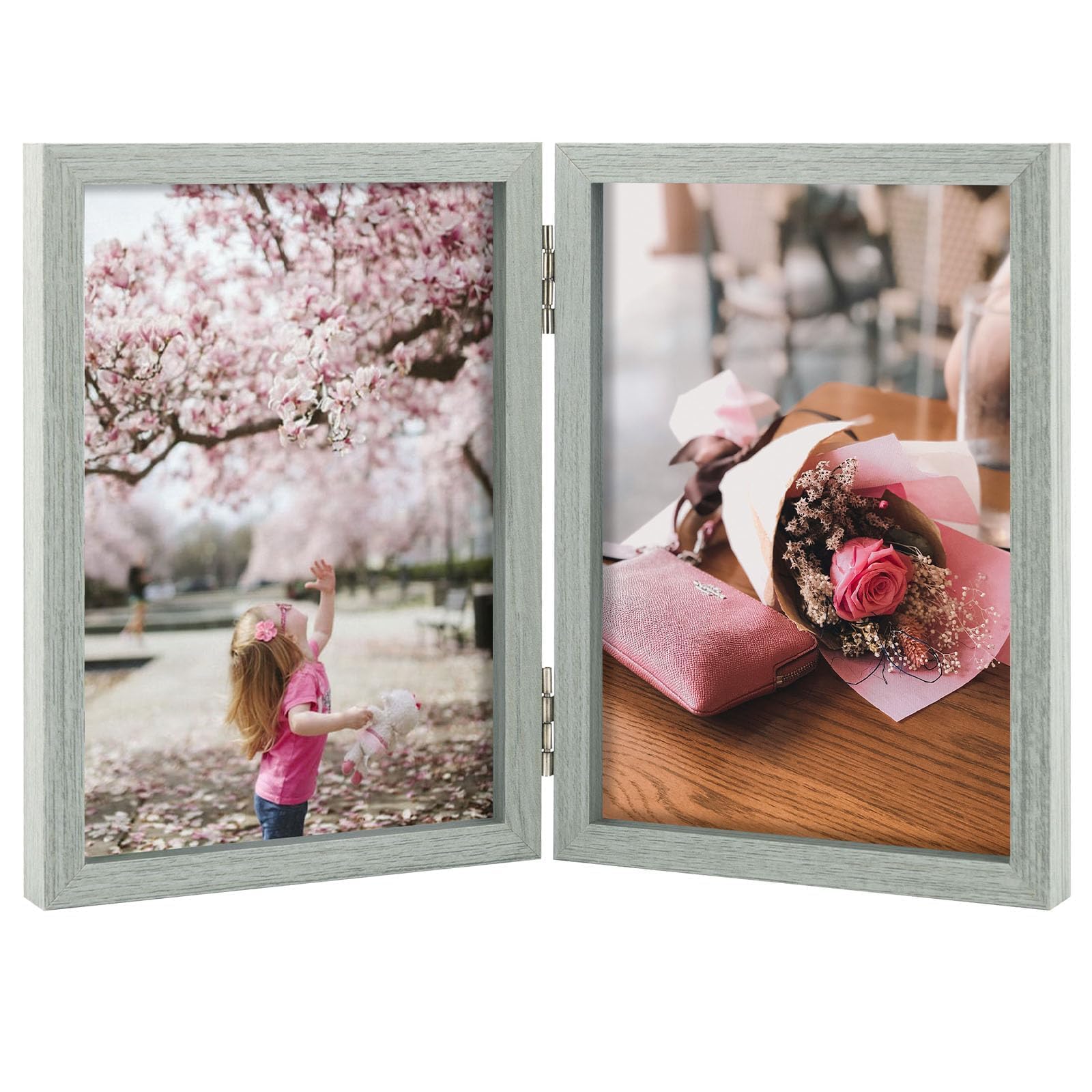 Amazon.com - 4x6 Double Hinged Frames, 2 Folding Picture Frame, Stand ...