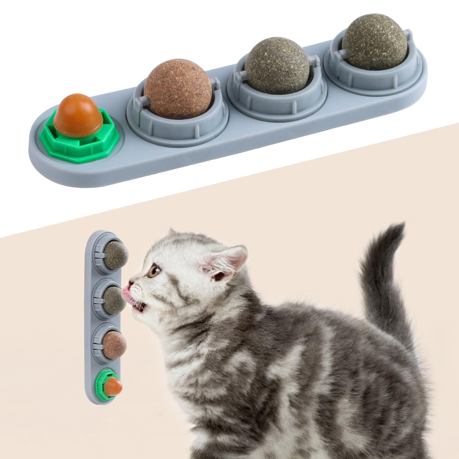 Amazon.com : KIMOBER 4 Pack Catnip Ball for Cats,Edible Kitten Chew ...