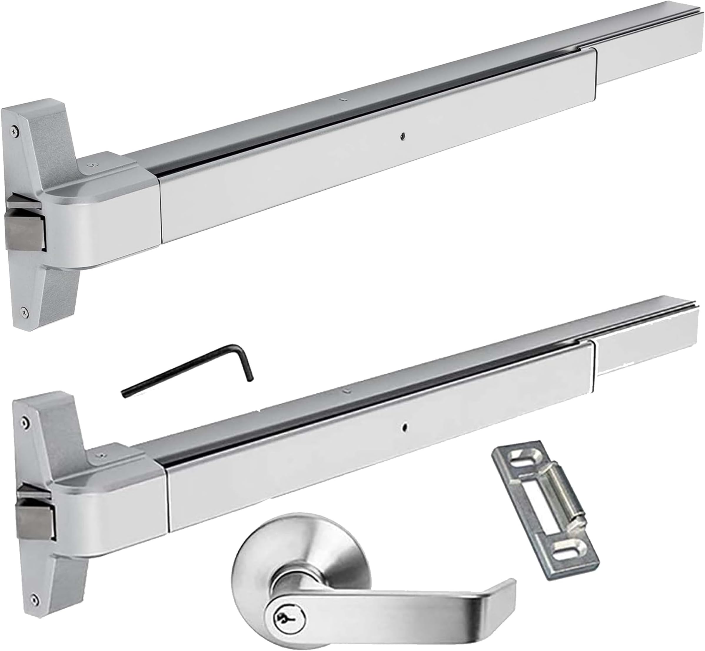 Dynasty Hardware Push Bar Panic Exit Device Aluminum, with Exterior ...