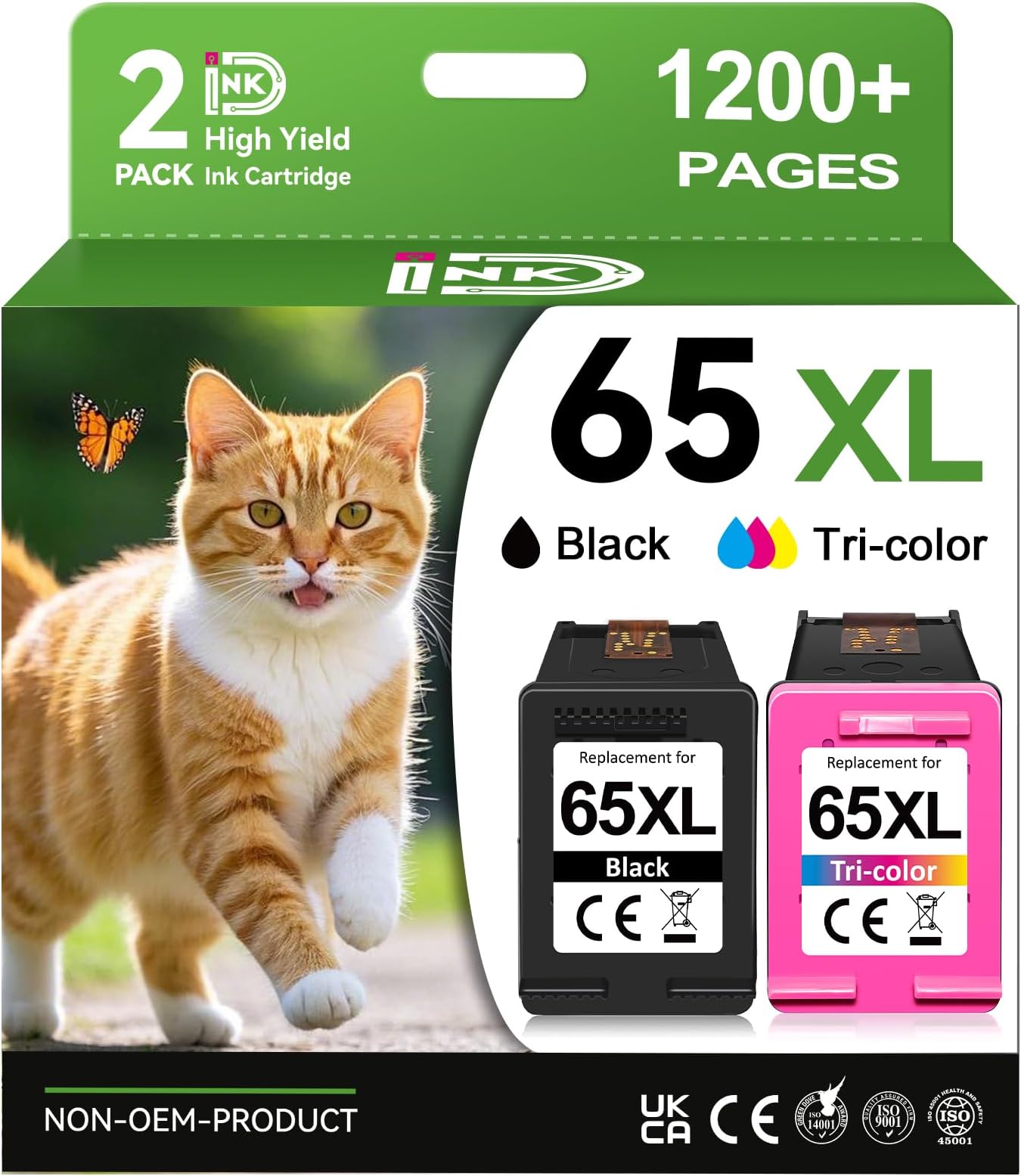 Amazon.com: HP Original 65 Tri-Color / 65XL Black Ink Cartridges (2-pk ...