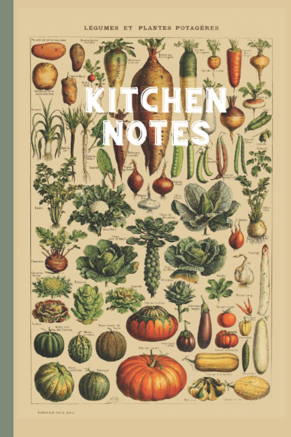 Kitchen Notes: Kitchen Notebook with vintage Fruits & Vegetables cover ...