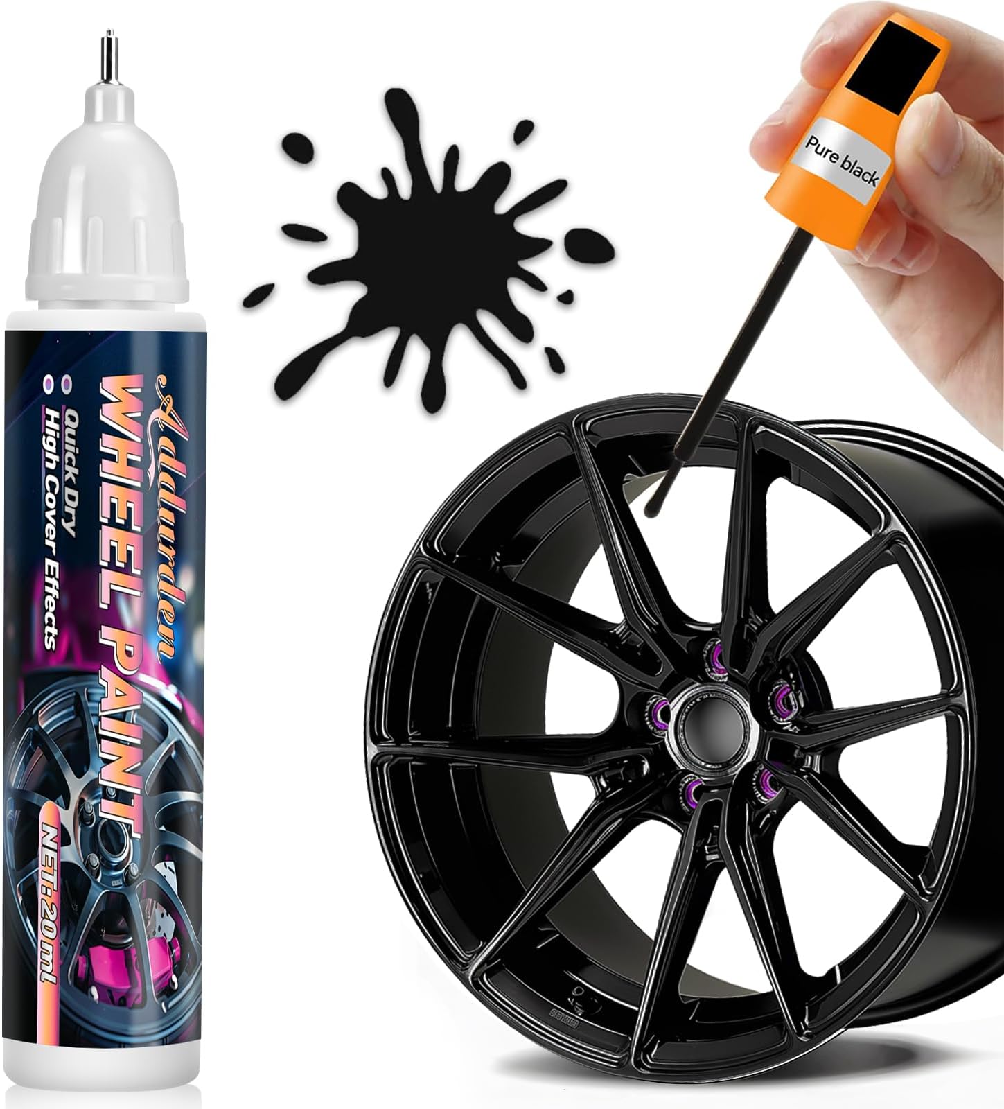 Amazon.com: Matte Black Rim Touch Up Paint - Wheel Repair Kit Curb Rash ...